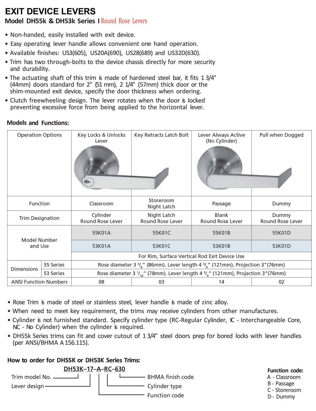 Catalog Page 53: EXIT DEVICES – Direct Hardware, Inc.
